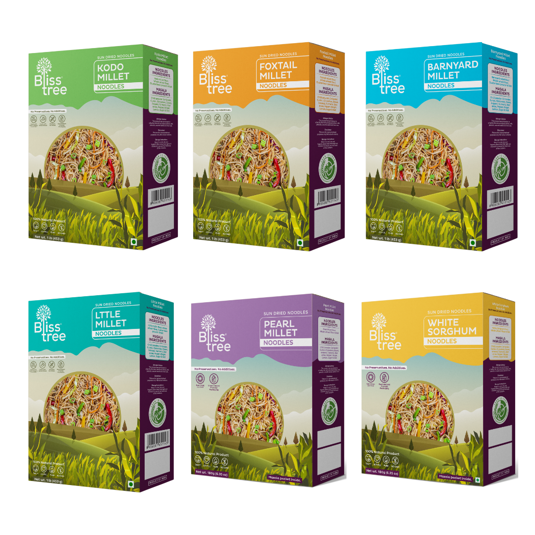 Sun Dried Millet Noodles Combo (Barnyard, Foxtail, Kodo, Little, Pearl ...