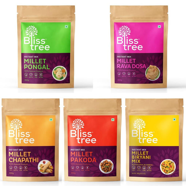 Millet Instant Mix Combo (10 pack, 42 servings) - Bliss Tree New Jersey